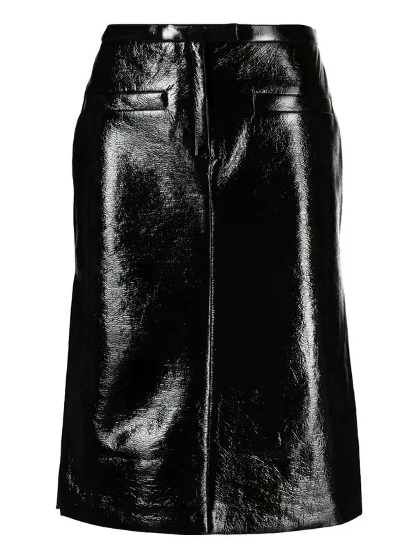 COURREGES Low-rise Vinyl Midi Skirt - Black