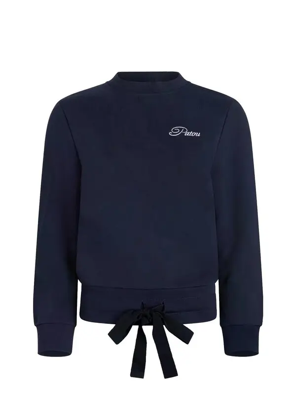 PATOU Logo-embroidered Organic Cotton Sweatshirt - Blue