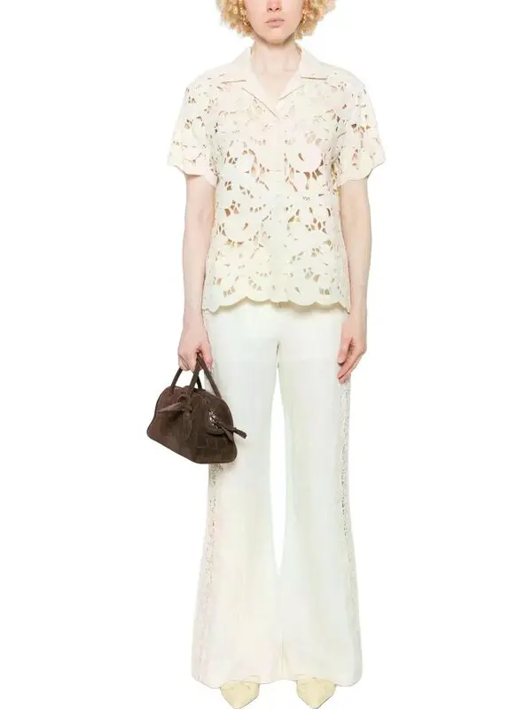 Moncler Floral Macramé Shirt - Neutrals