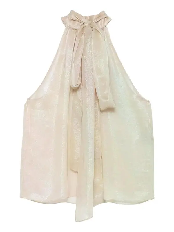 TOM FORD Sleeveless Pussy-bow Blouse - Neutrals