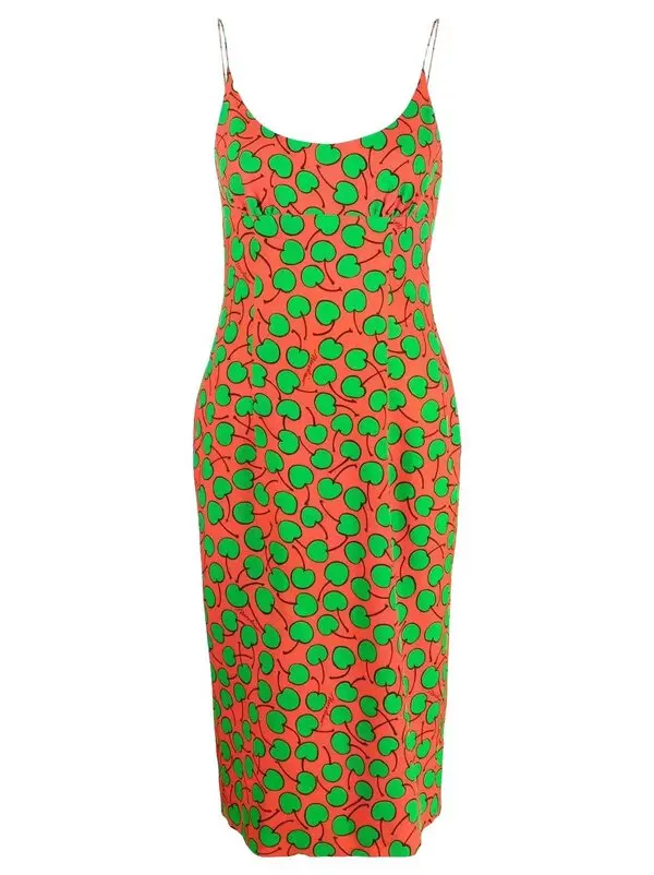 Moschino Graphic Print Midi Dress - Red