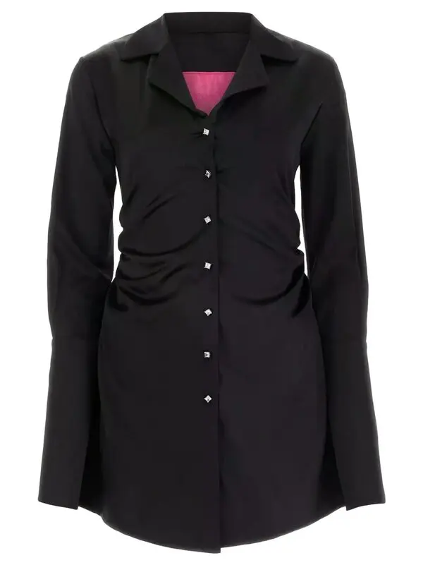 VERGUENZA Draped Detail Mini Dress - Black