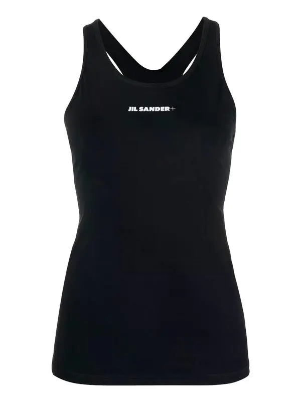 JIL SANDER Logo Print Tank Top - Black