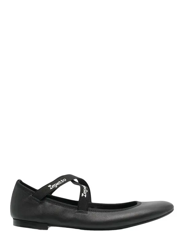 Repetto Joana Mary Jane Leather Ballerina Shoes - Black