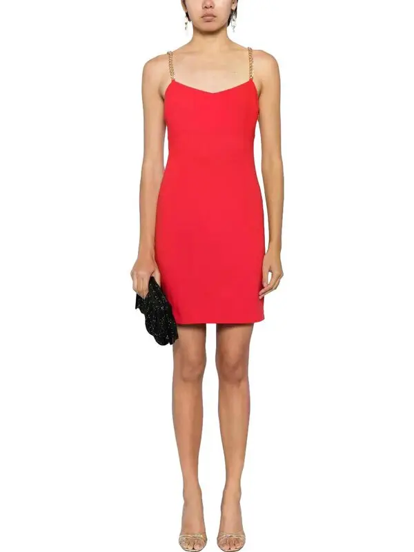 Michael Kors Embellished Crepe Slip Dress - Red