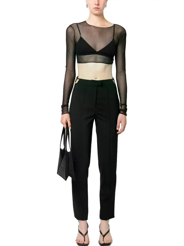NENSI DOJAKA Cut-out Detailing Slim-fit Trousers - Black