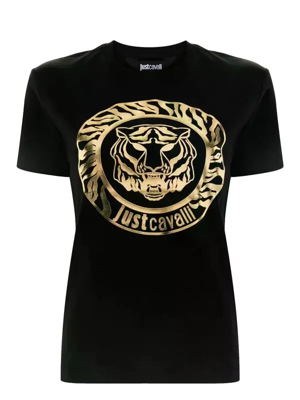 Just Cavalli Tiger Head Print T-shirt - Black