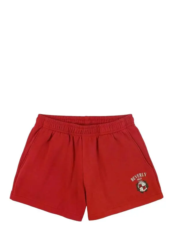 SPORTY & RICH Graphic Print Bermuda Shorts - Red