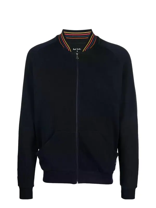 Paul Smith Stripe-detail Cotton Jacket - Blue