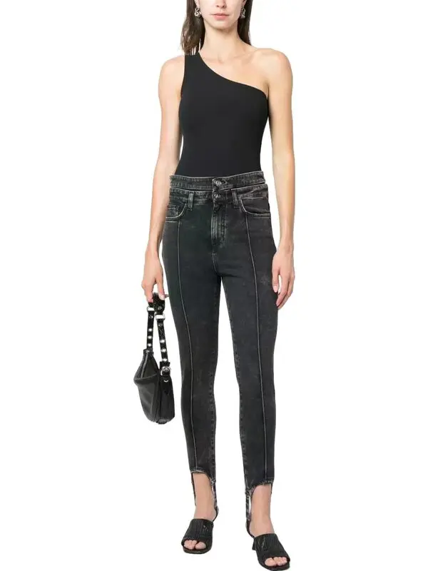 ANDREĀDAMO Stretch-cotton Cut-out Skinny Jeans - Black