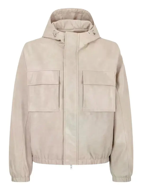 STUDIO TOMBOY Drawstring Faux-leather Hoodie - Neutrals