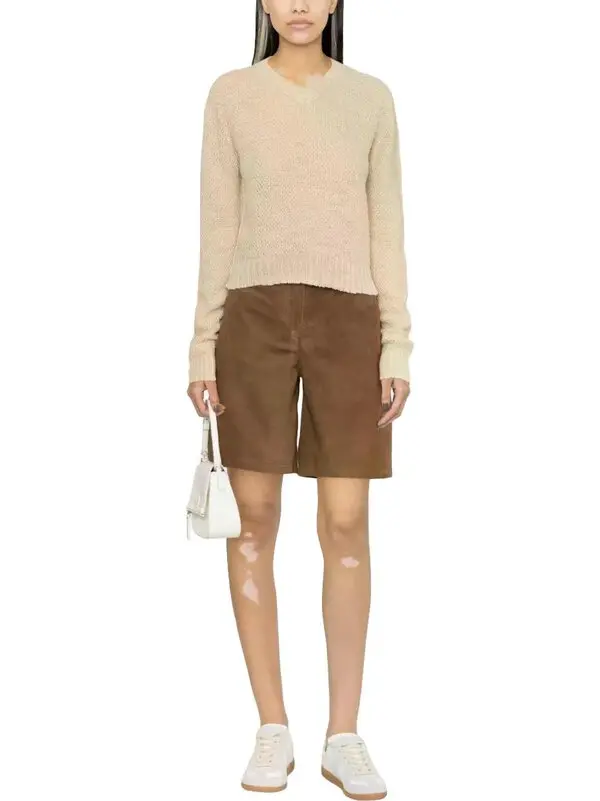 MAISON MARGIELA V-neck Basket-weave Jumper - Neutrals