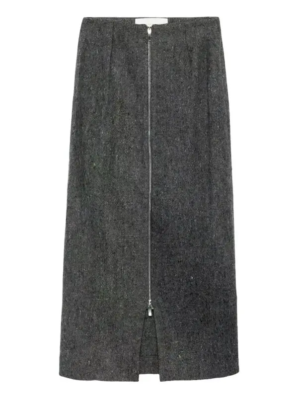 CONNER IVES Reconstituted Military Blanket Skirt - Grey