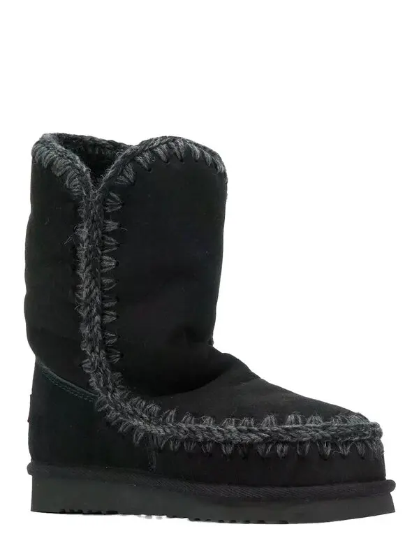 Mou Woven Detail Boots - Black