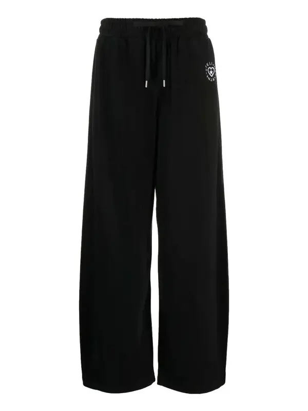Stella McCartney Logo Patch Cotton Track Pants - Black