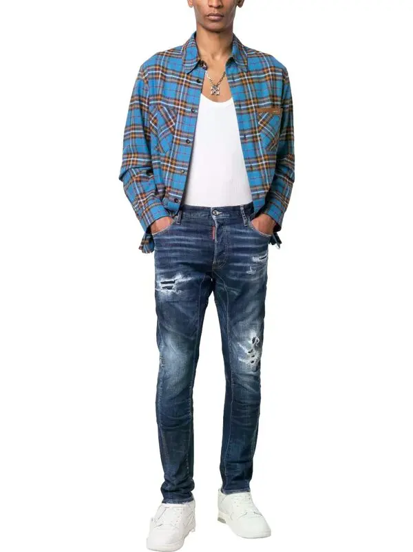 Dsquared2 Ripped Slim-fit Jeans - Blue
