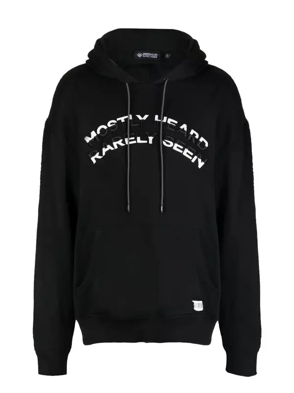 MOSTLY HEARD RARELY SEEN Logo-embossed Cotton Hoodie - Black