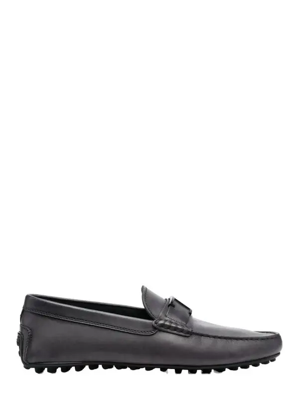 TOD'S T Timeless City Leather Loafers - Grey
