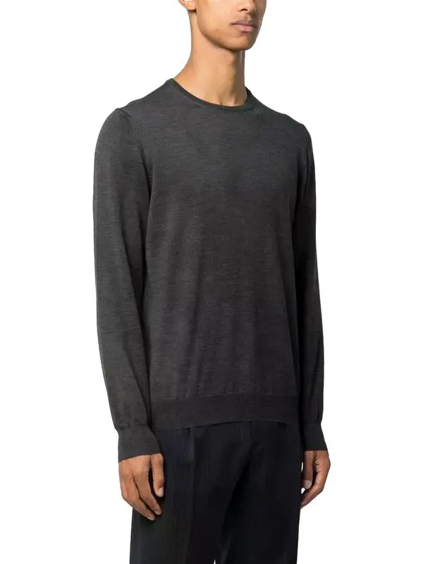 LARDINI Crew-neck Wool Jumper - Grey