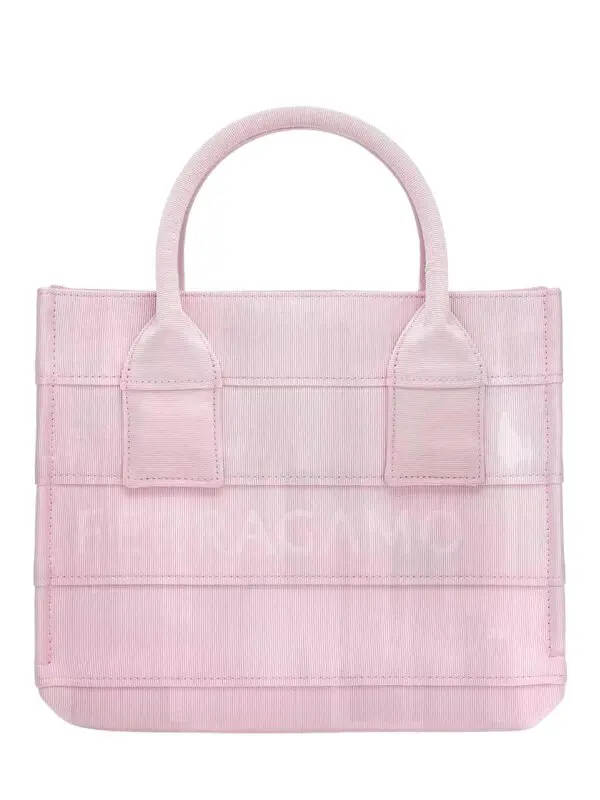 FERRAGAMO Small Tote Bag With Signature Logo Print - Pink
