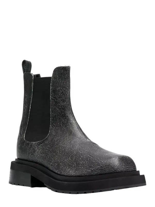 Eckhaus Latta Mike" Cracked-effect Leather Chelsea Boots - Black