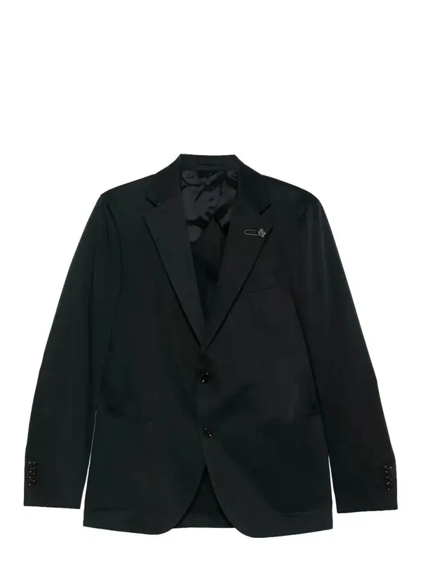 LARDINI Brooch-detail Blazer - Blue