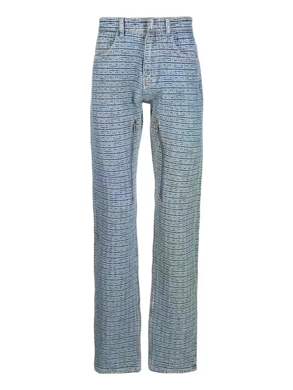 Givenchy 4g Motif Straight-leg Jeans - Blue