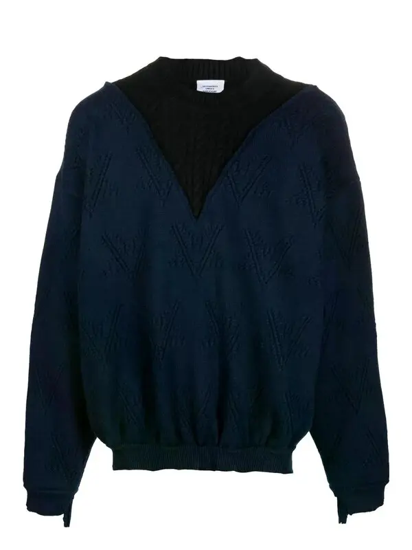 Vetements Distressed Merino Wool Jumper - Blue