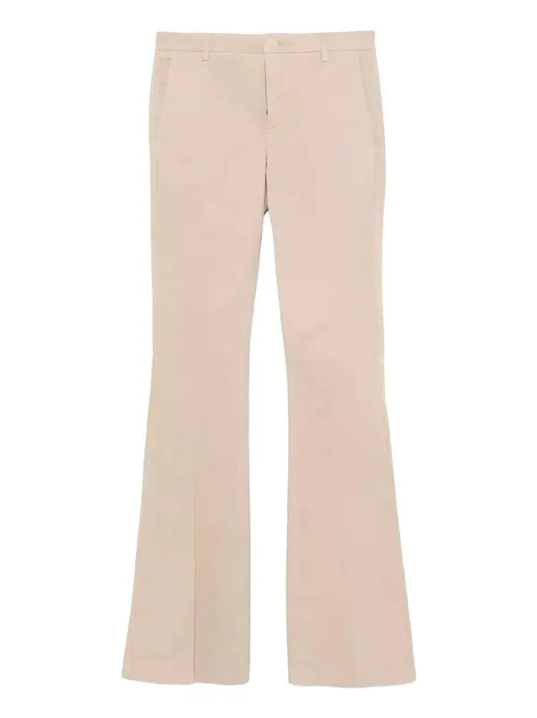 TWINSET Flared Twill Trousers - Neutrals