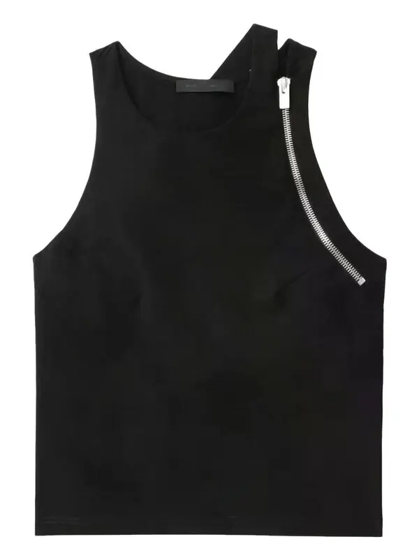 HELIOT EMIL Sleeveless Crewneck Top With Side Zip Detail - Black