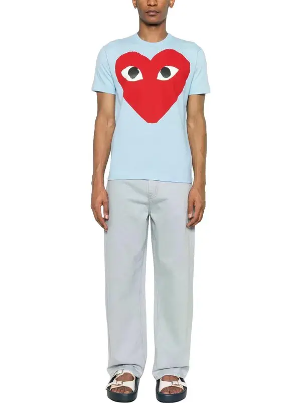 Play Comme Des Garcon Heart Print T-shirt - Blue