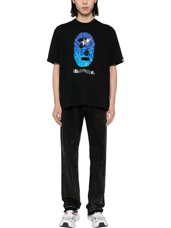 A BATHING APE Logo Print T-shirt - Black