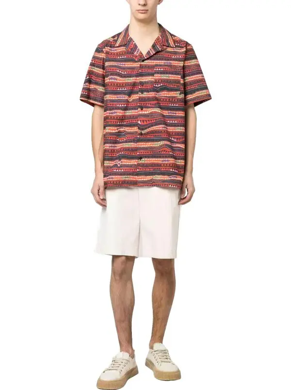 MAHARISHI Short-sleeve Organic Cotton Shirt - Red