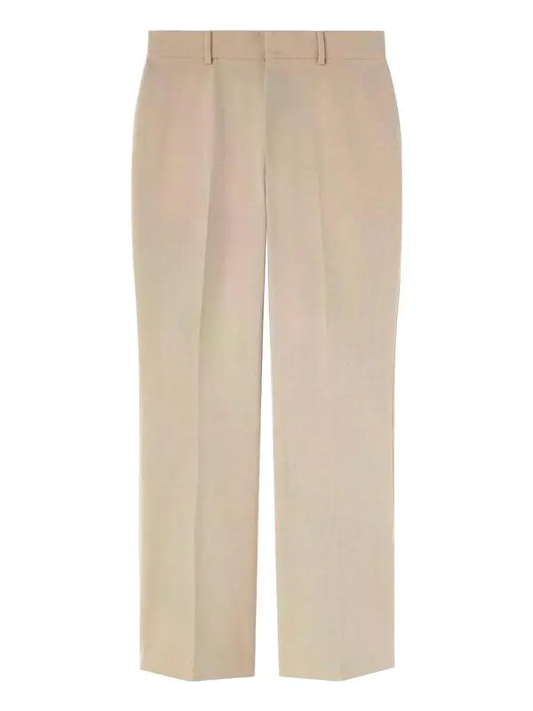 Palm Angels Retro Flare Cotton Trousers Beige - Neutrals