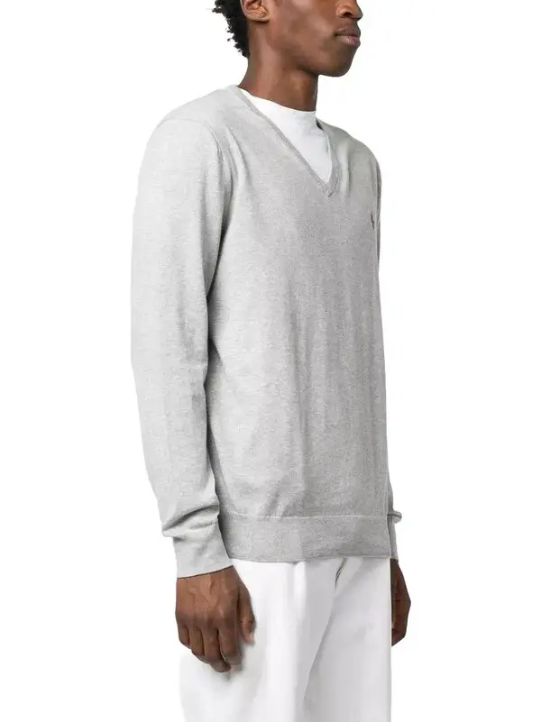 Polo Ralph Lauren Embroidered Pony V-neck Jumper - Grey