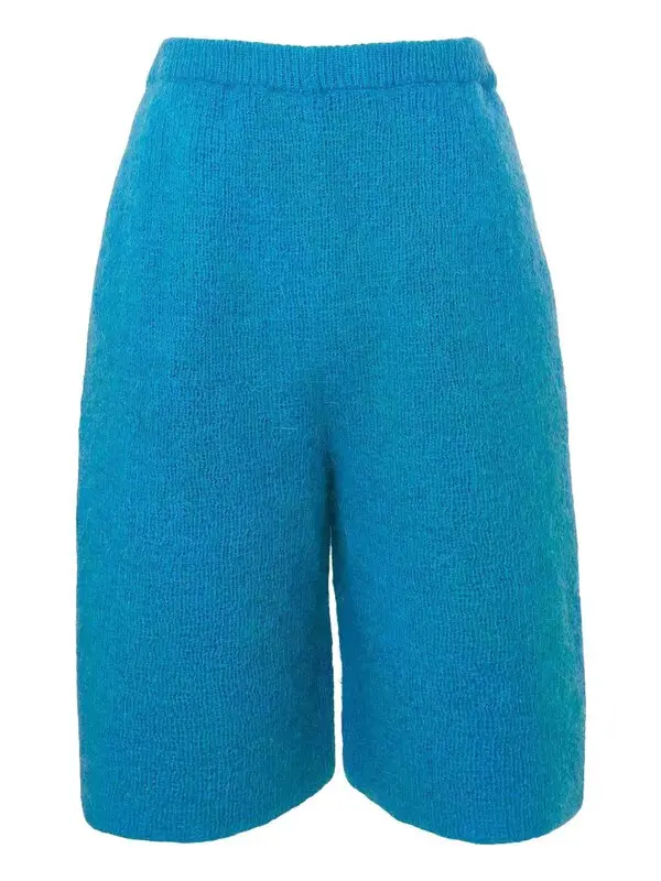 JW Anderson Logo-appliqué Knit Bermuda Shorts - Blue