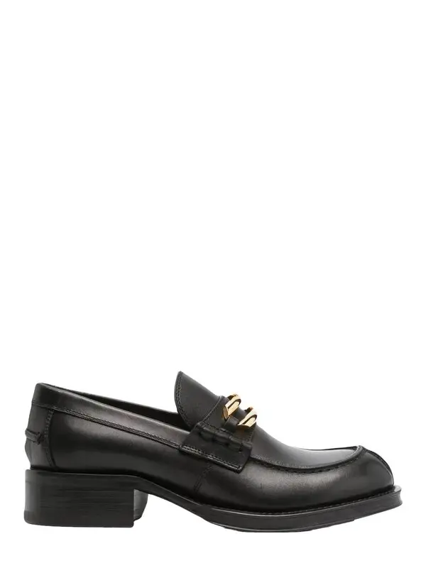 LANVIN Buckled Leather Loafers - Black