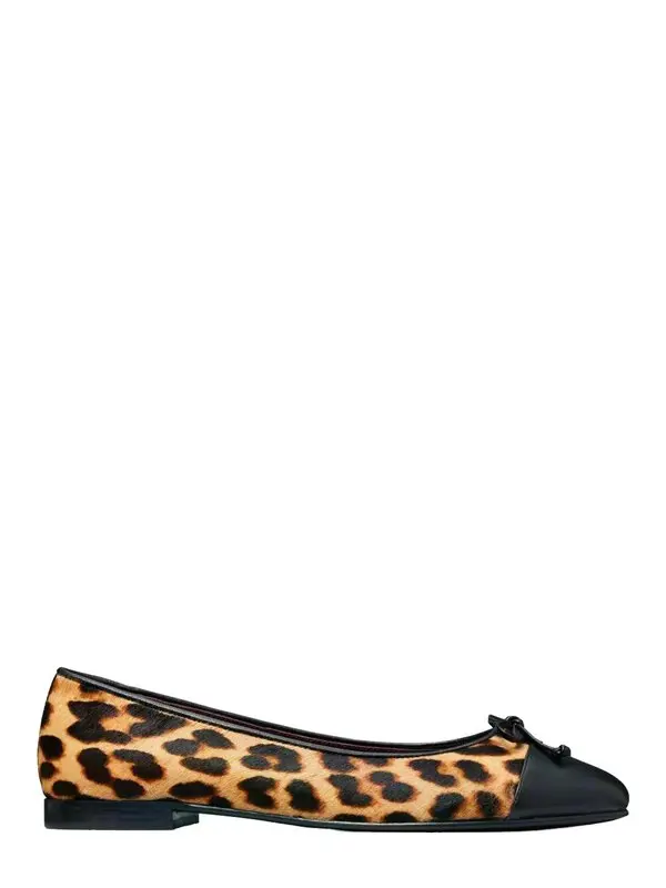 Tory Burch Cap-toe Leopard Print Ballerina Flats - Neutrals