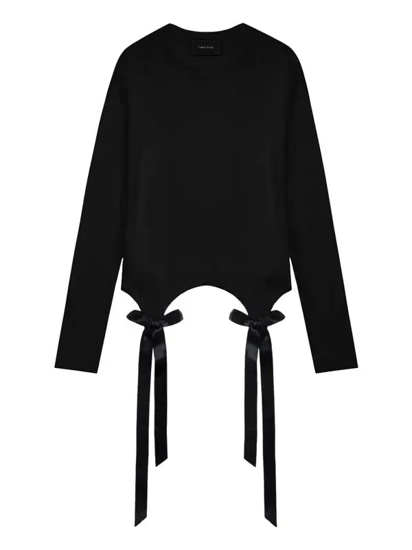 Simone Rocha Bow Detail Long Sleeve T-shirt - Black
