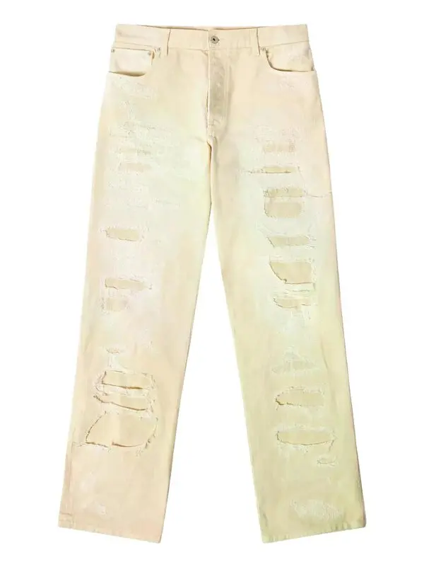 Heron Preston Straight-leg Distressed Jeans - Neutrals