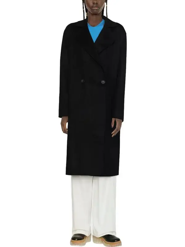 Stella McCartney Double-breasted Wool Coat - Black