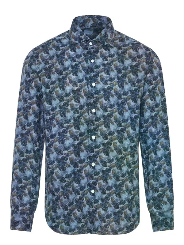 BARBA NAPOLI Printed Shirt - Blue