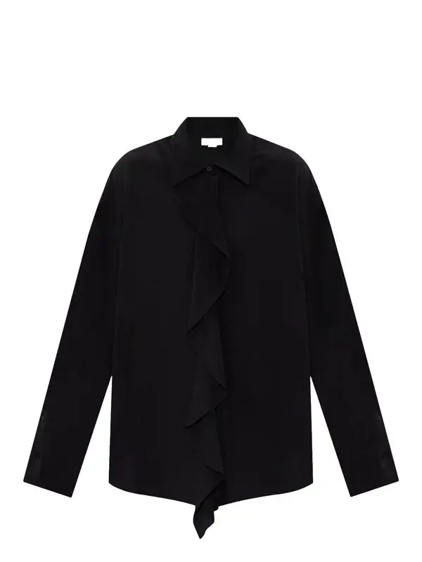 Victoria Beckham Ruffled Silk Blouse - Black