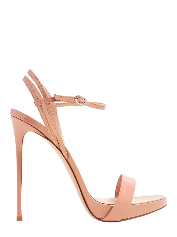 LE SILLA Gwen 120mm Patent Finish Sandals - Neutrals