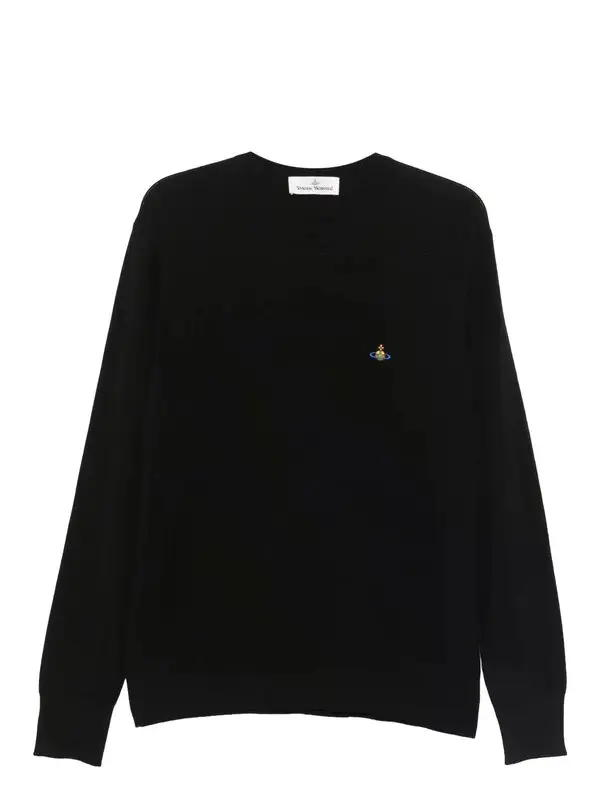 VIVIENNE WESTWOOD Orb-logo Crew-neck Sweater - Black