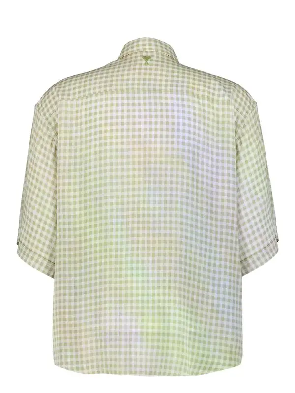 AMI Paris Gingham-print Shirt - Neutrals