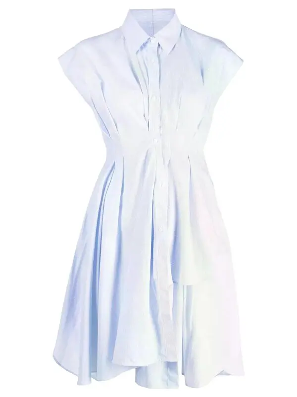 JNBY Cotton Ruffled Fitted-waist Dress - Blue