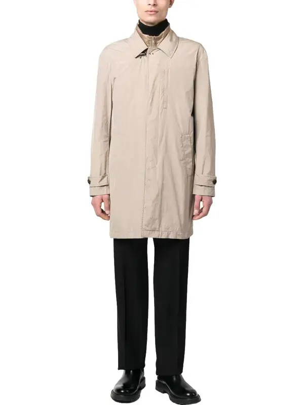 FAY Layered Design Trench Coat - Brown