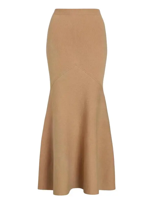 PATOU Peplum Hem Maxi Skirt - Brown