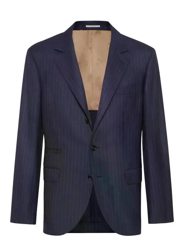 Brunello Cucinelli Pinstripe Virgin-wool Blazer - Blue
